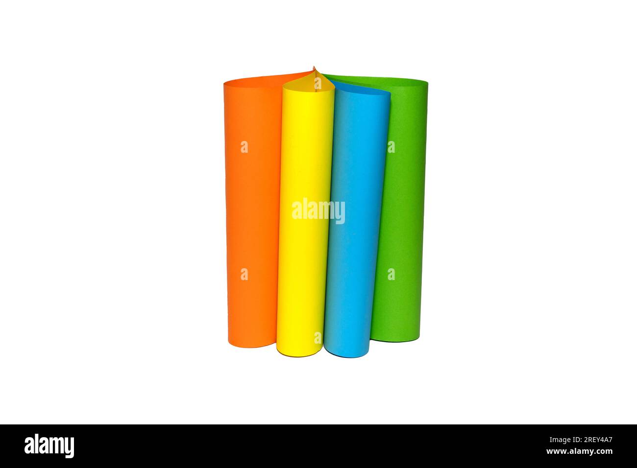 Colorful roll papers are isolated on white background. Gradient graphic ...