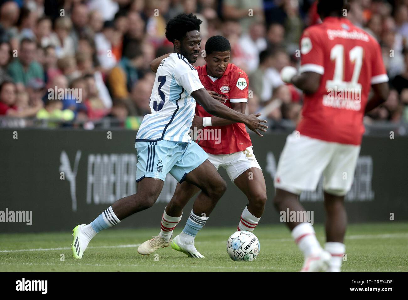EINDHOVEN - (lr) Ola Aina of Nottingham Forest FC, Shurandy Sambo of ...