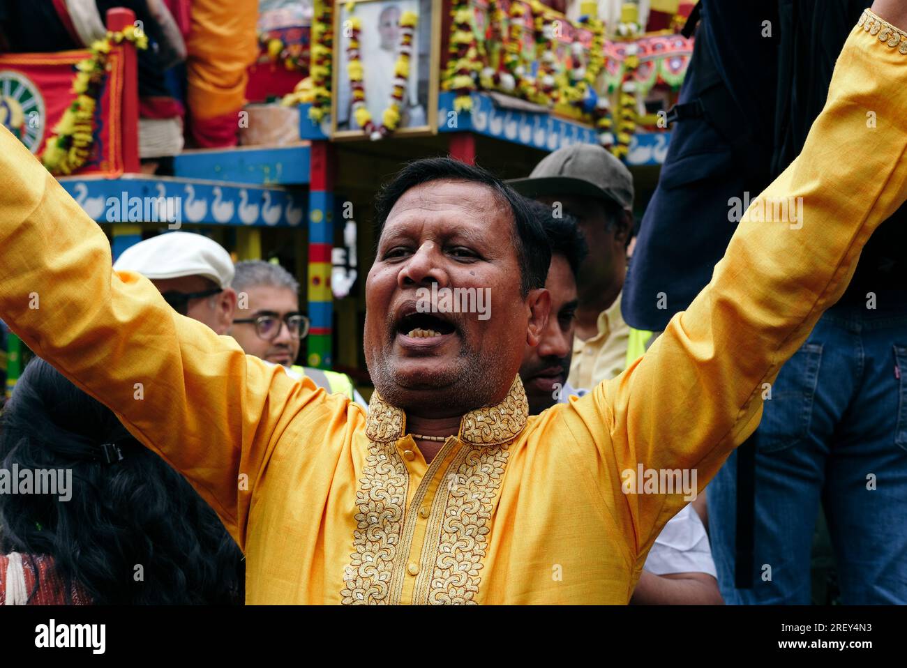 London, UK. 30 July 2023. A downpour of heavy rain passes over the ...