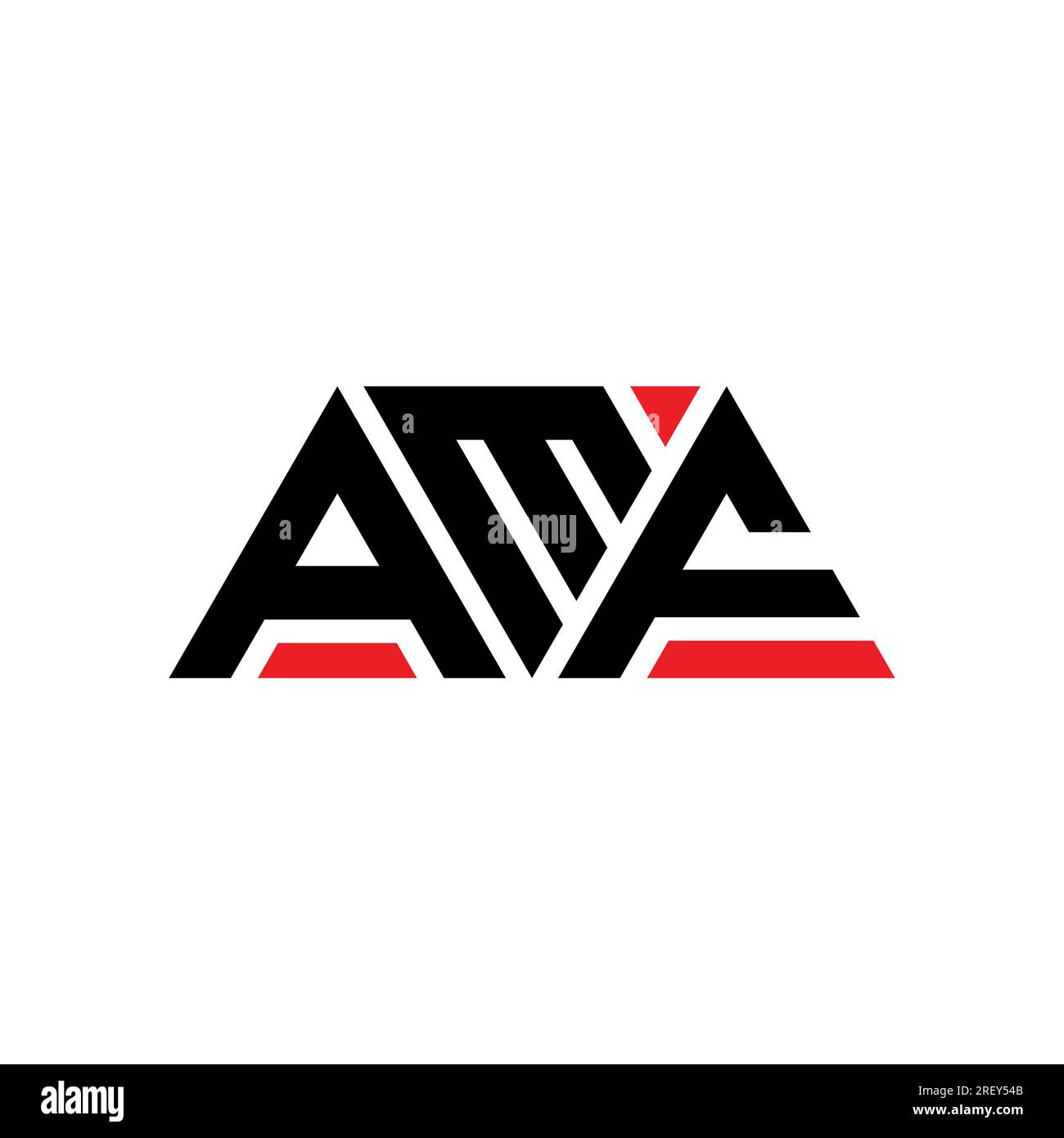 AMF triangle letter logo design with triangle shape. AMF triangle logo ...
