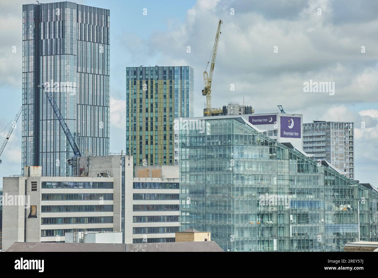 Manchester skyline One Deansgate apartments Stock Photo - Alamy