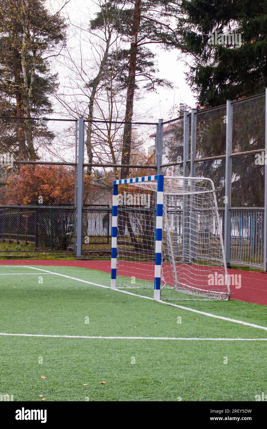 The gate on the football field in stadiun Stock Photo - Alamy