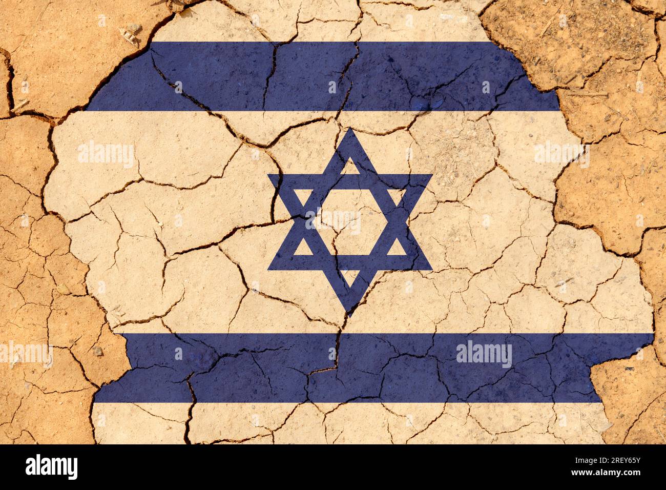 Ecological concept. Drought. On dry, cracked ground, an image of the ...