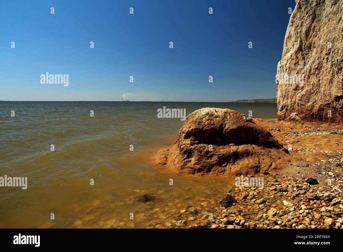 Kakhovka water reservoir in Zaporizhzhia region, Ukraine Stock Photo ...