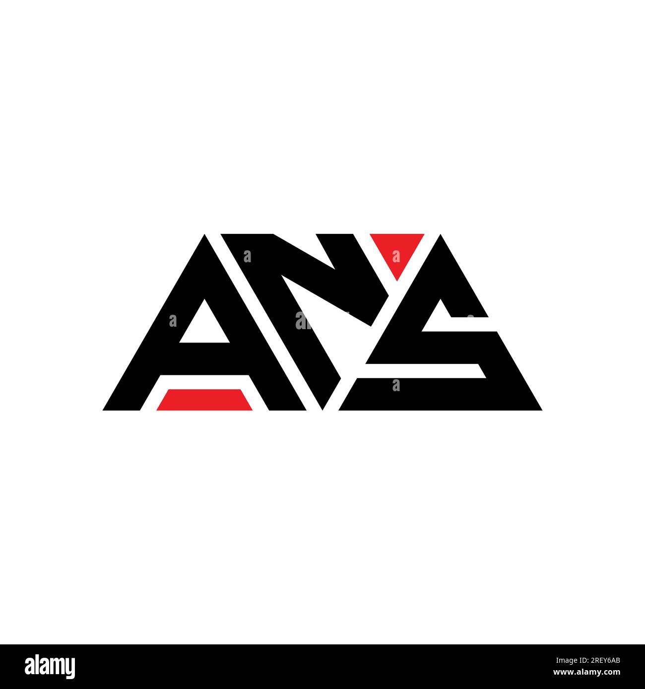 ANS triangle letter logo design with triangle shape. ANS triangle logo ...