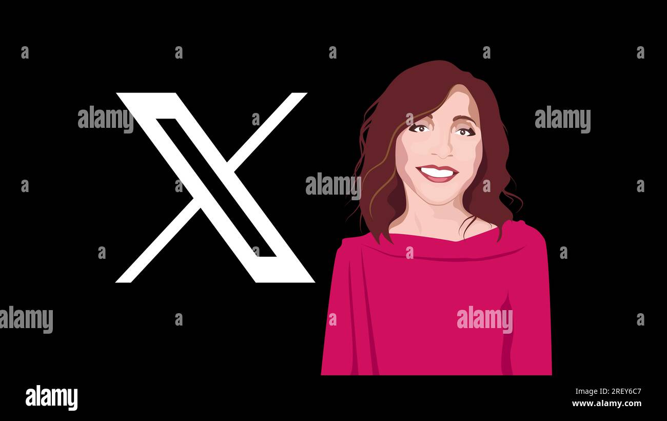 Twitter CEO Linda Yaccarino and the new Twitter logo X Stock Photo - Alamy