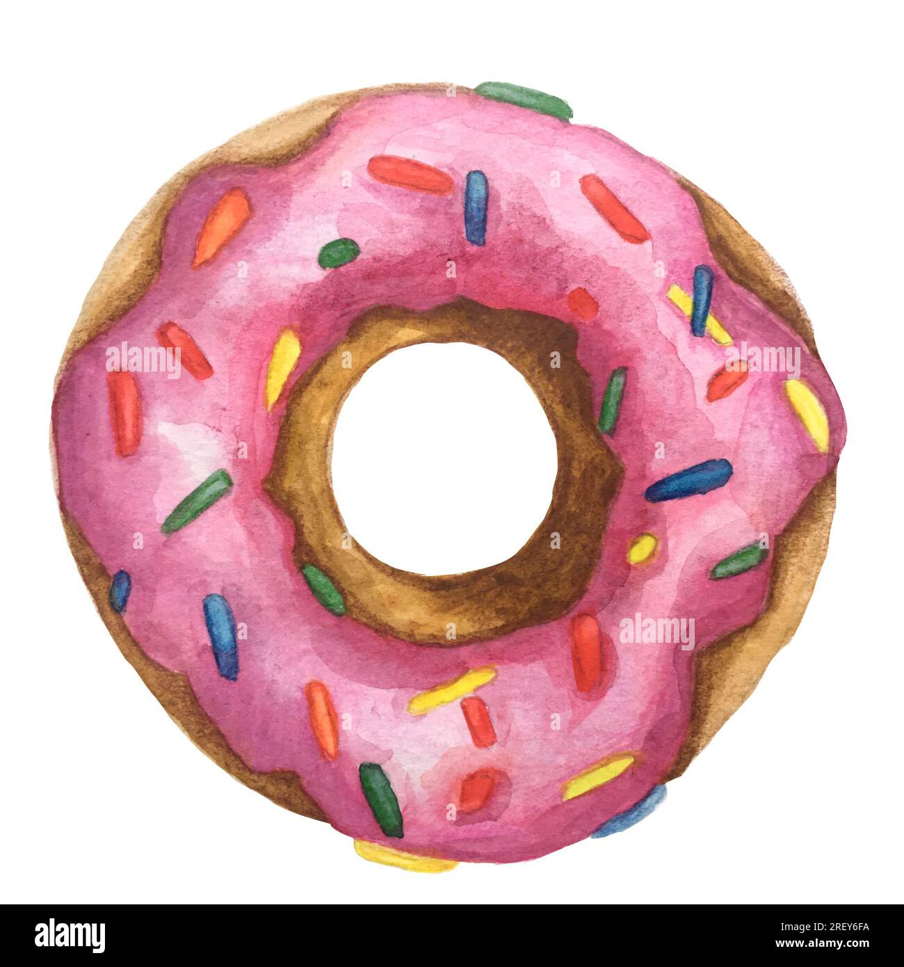 Watercolor bakery food and donuts clip art set. Illustration coctail ...