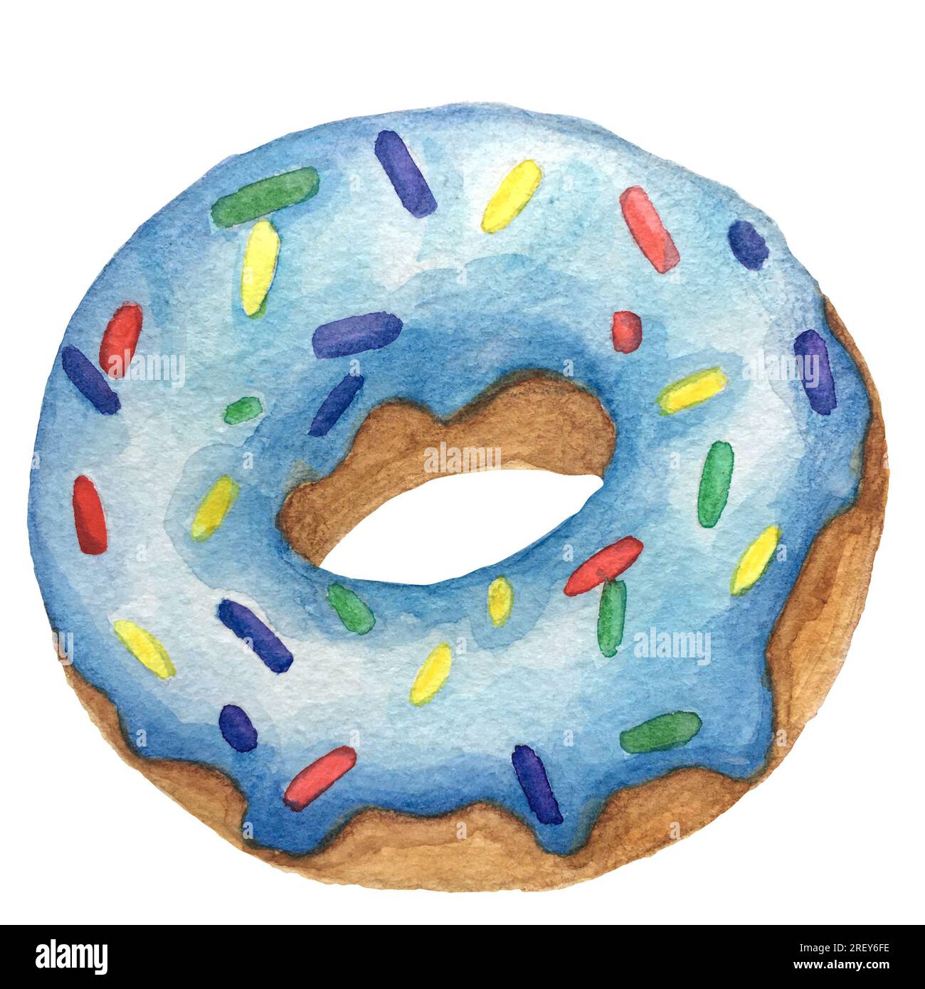 Watercolor bakery food and donuts clip art set. Illustration coctail ...