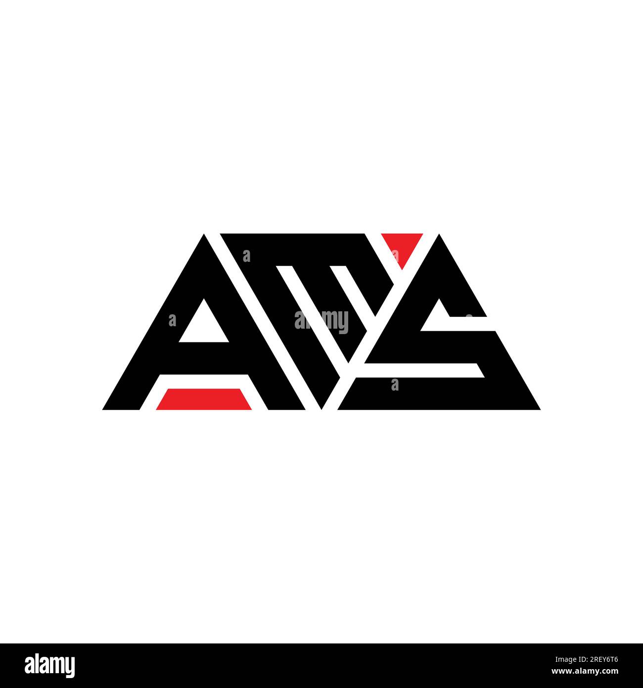 AMS triangle letter logo design with triangle shape. AMS triangle logo ...