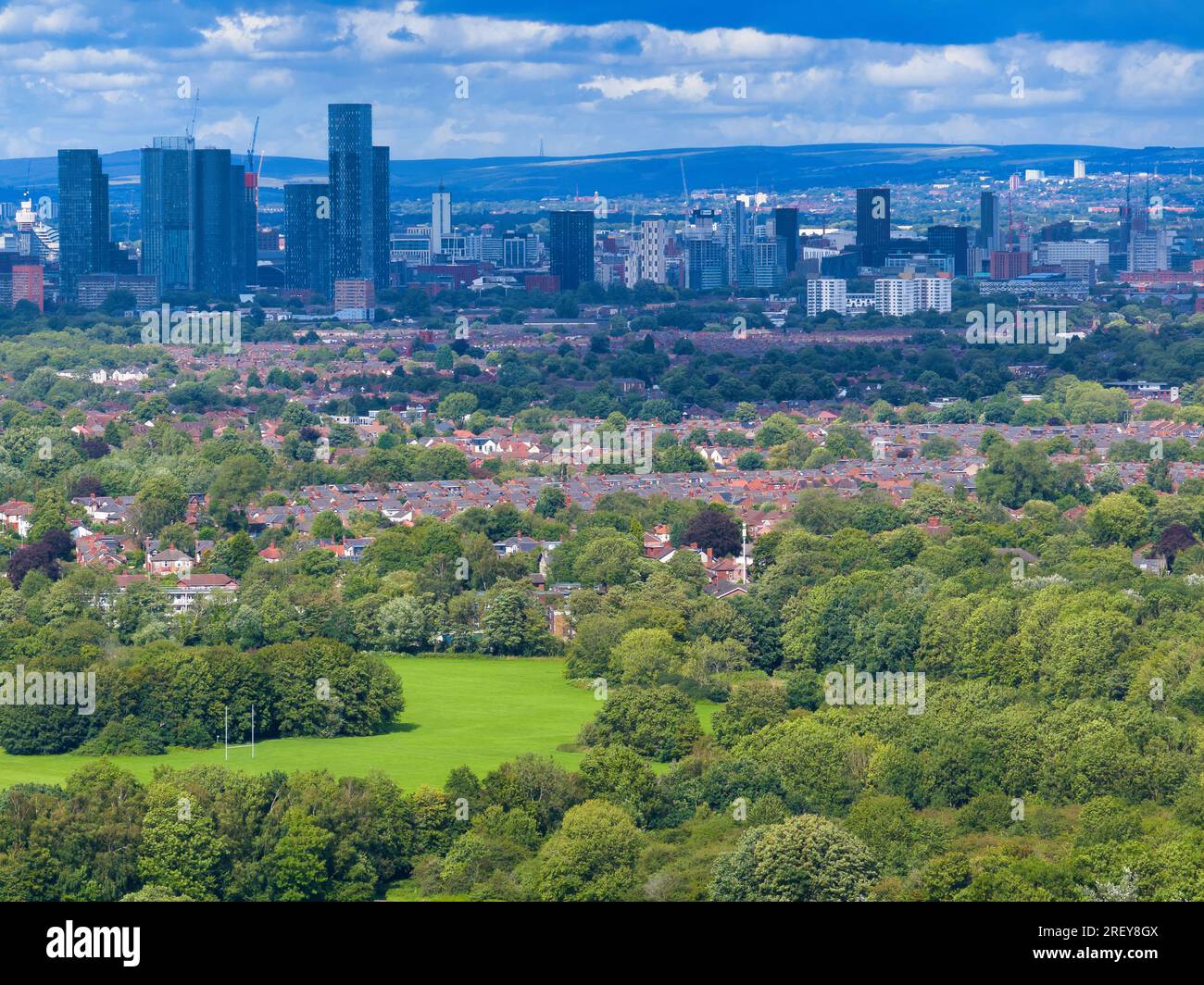 Manchester Skyline as seen from the distance Stock Photo - Alamy