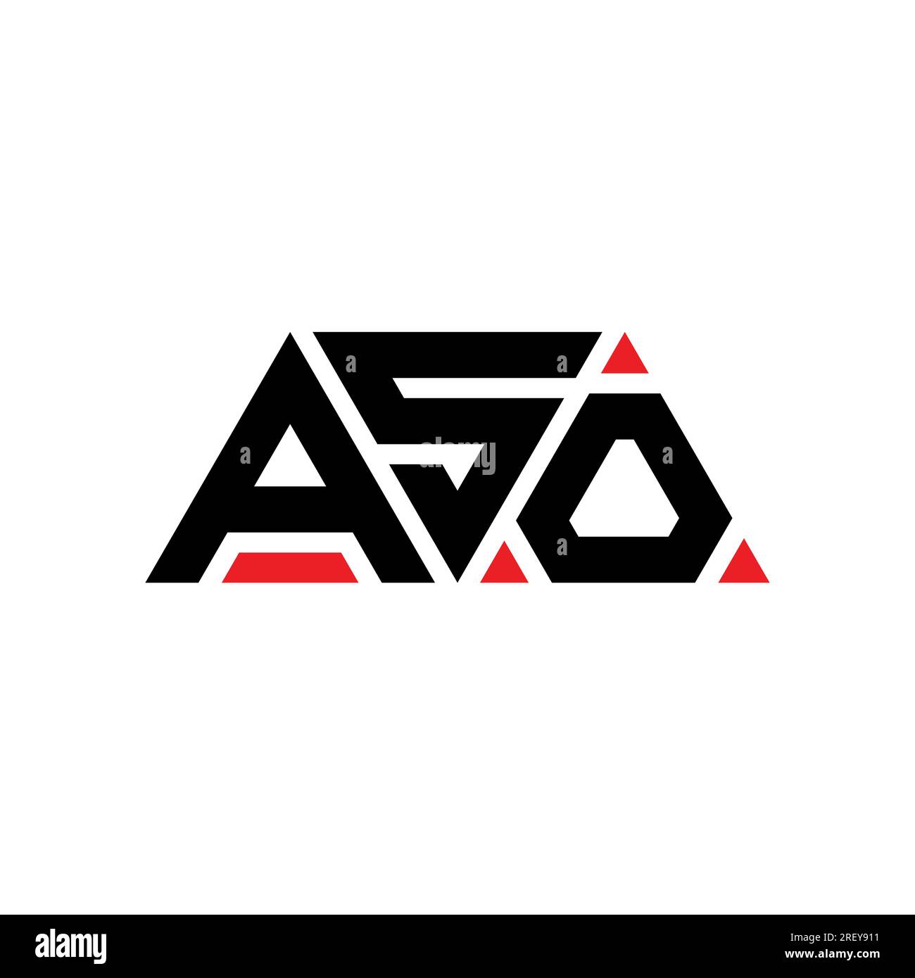 ASO triangle letter logo design with triangle shape. ASO triangle logo ...
