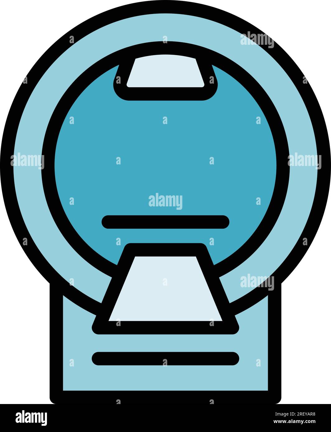 Round mri icon outline vector. Medical machine. Chest bone color flat ...