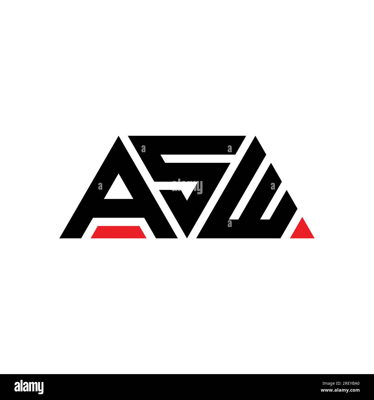 ASW triangle letter logo design with triangle shape. ASW triangle logo ...