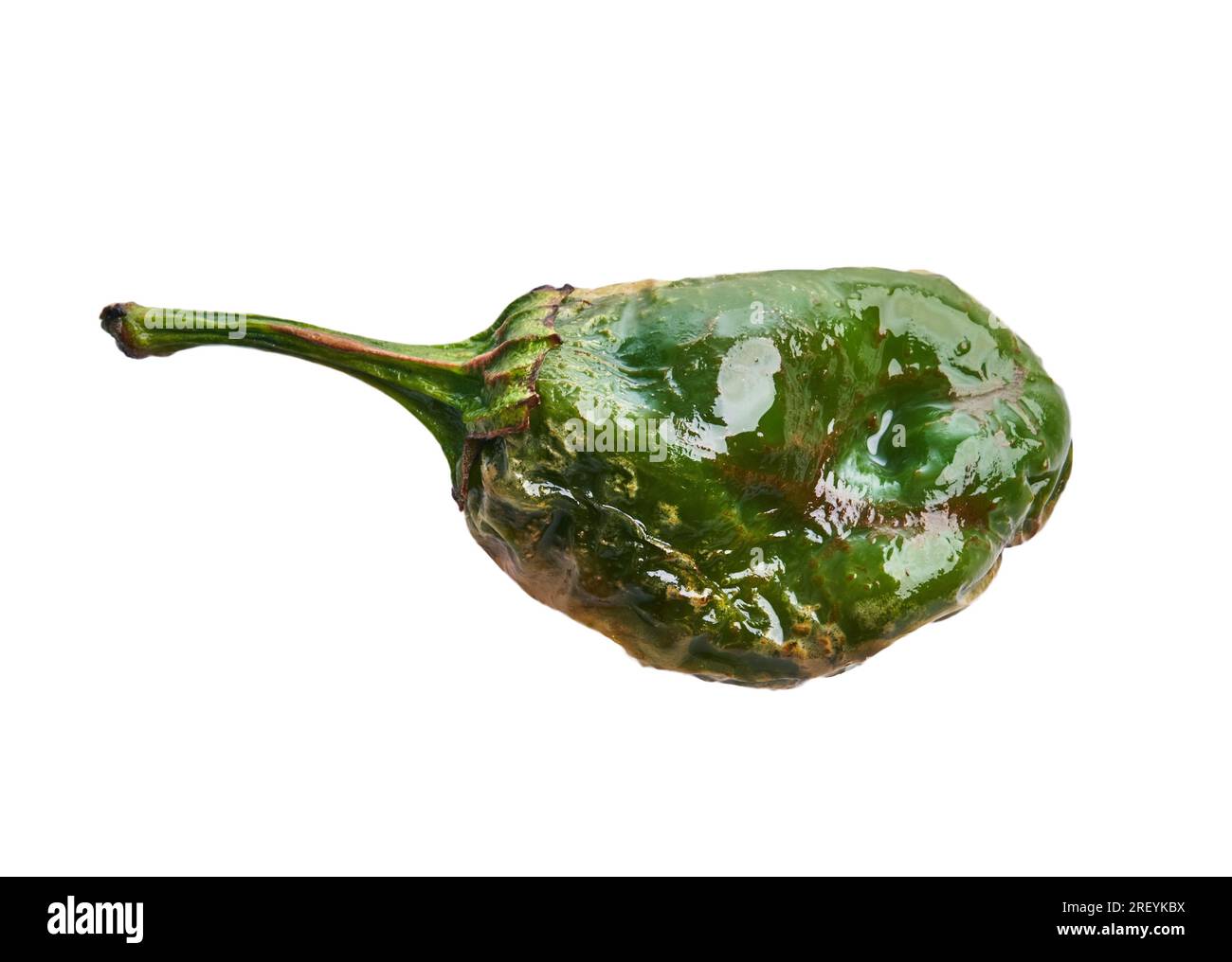 Delicious single green pepper over isolated white background Stock ...