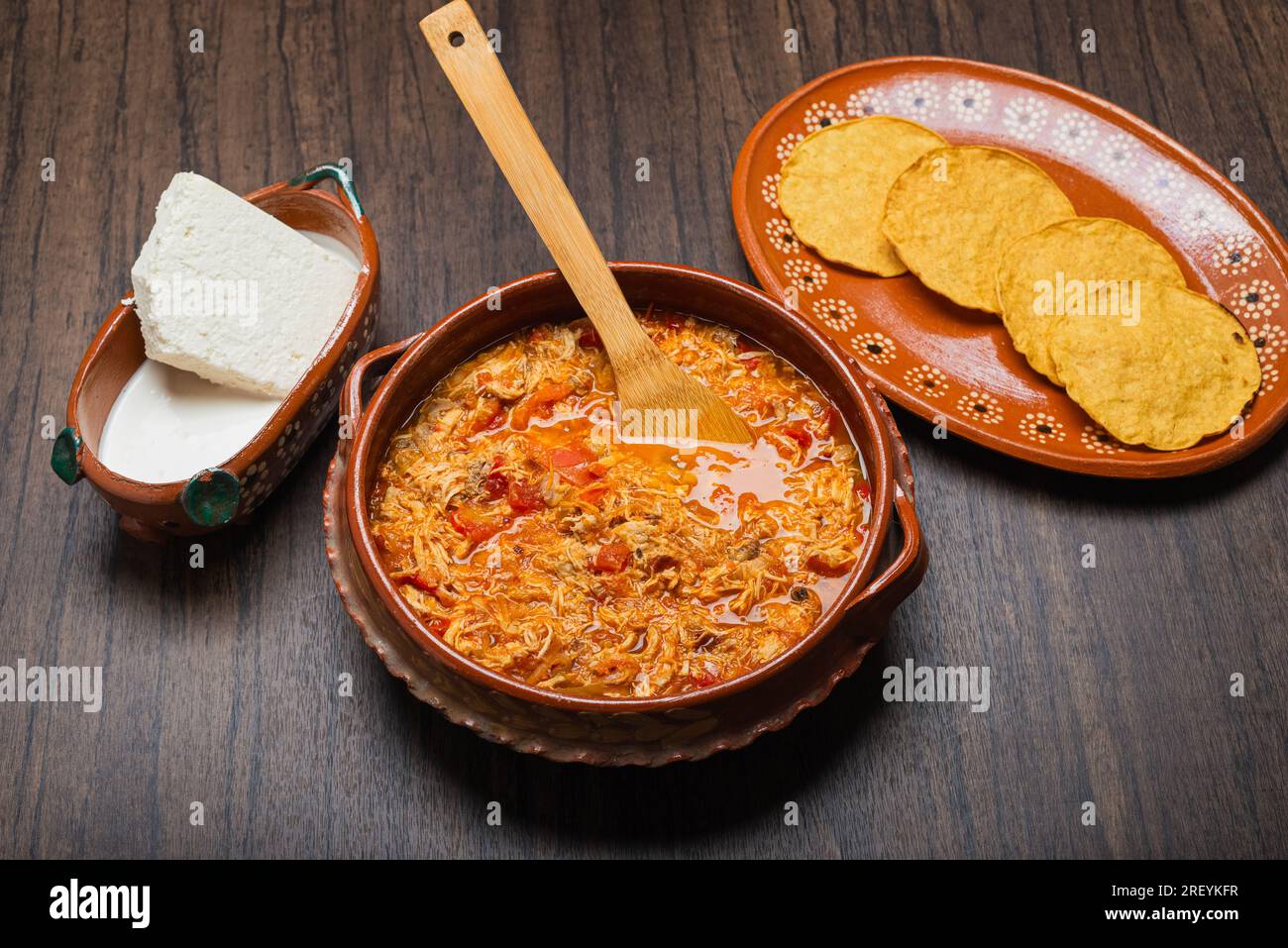 Authentic mexican chicken tinga, typical mexican food prepared in a ...