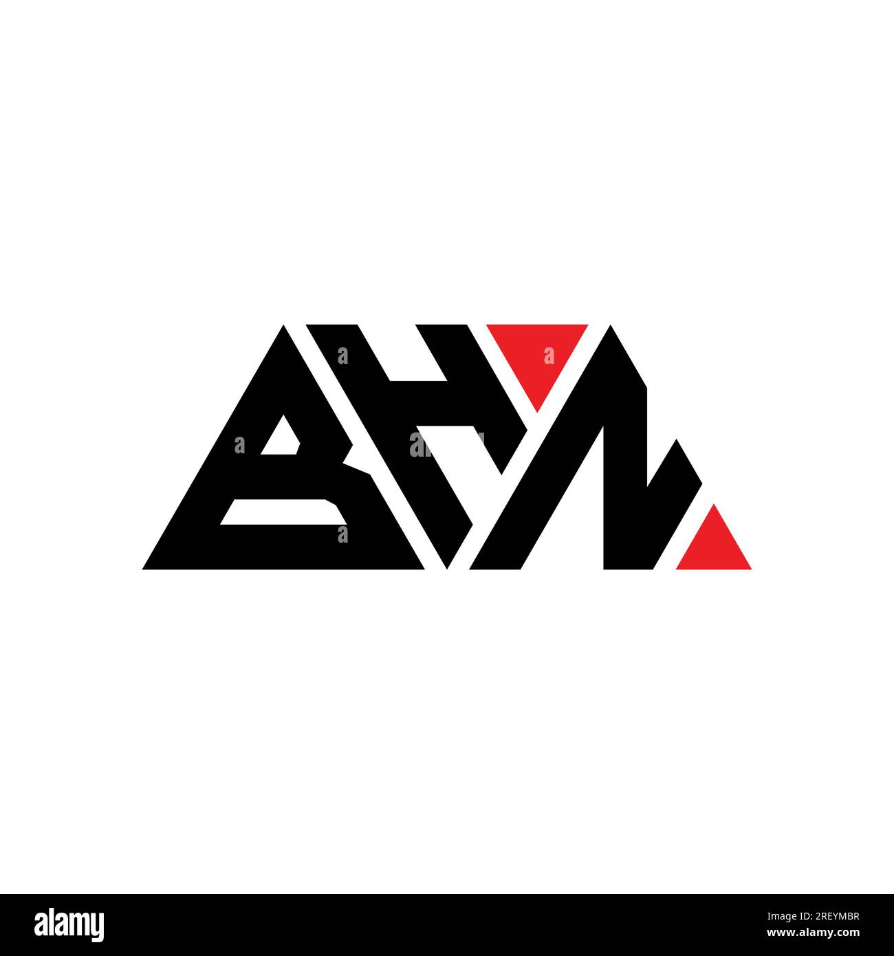 BHN triangle letter logo design with triangle shape. BHN triangle logo ...