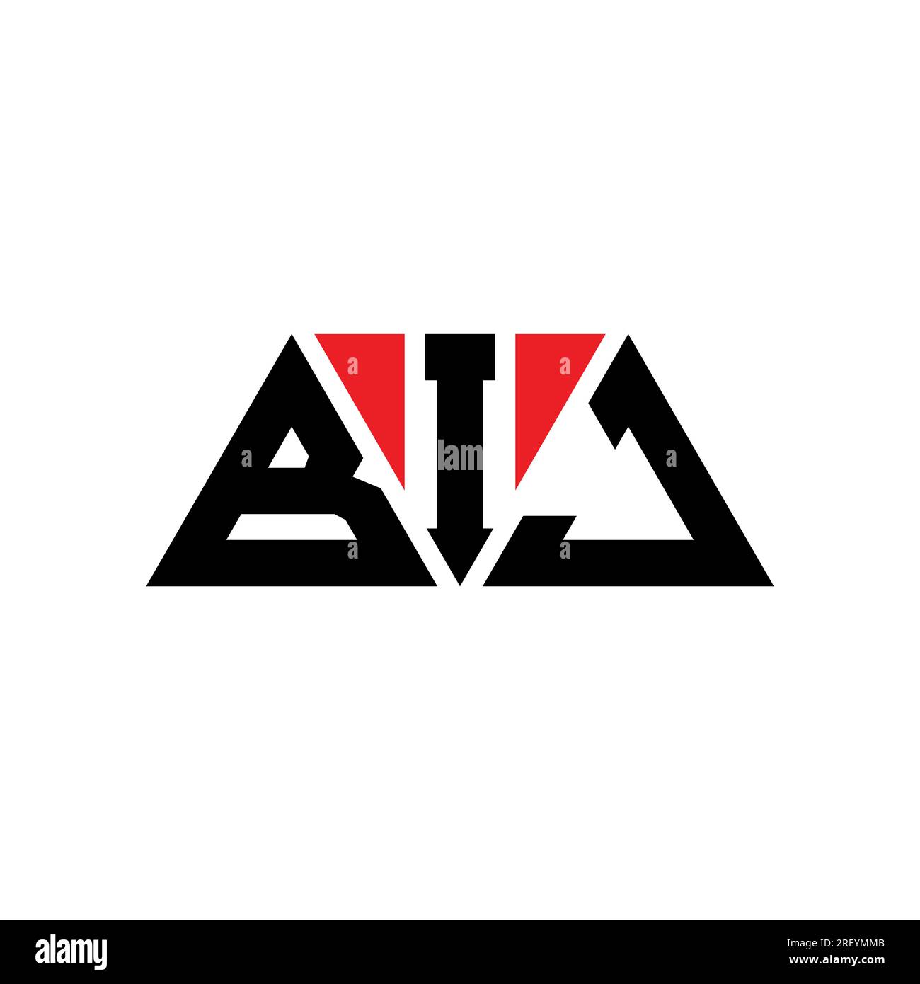 BIJ triangle letter logo design with triangle shape. BIJ triangle logo ...