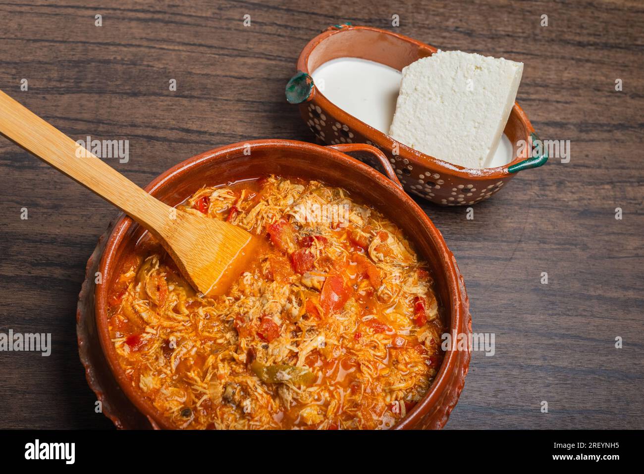 Authentic mexican chicken tinga, typical mexican food prepared in a ...