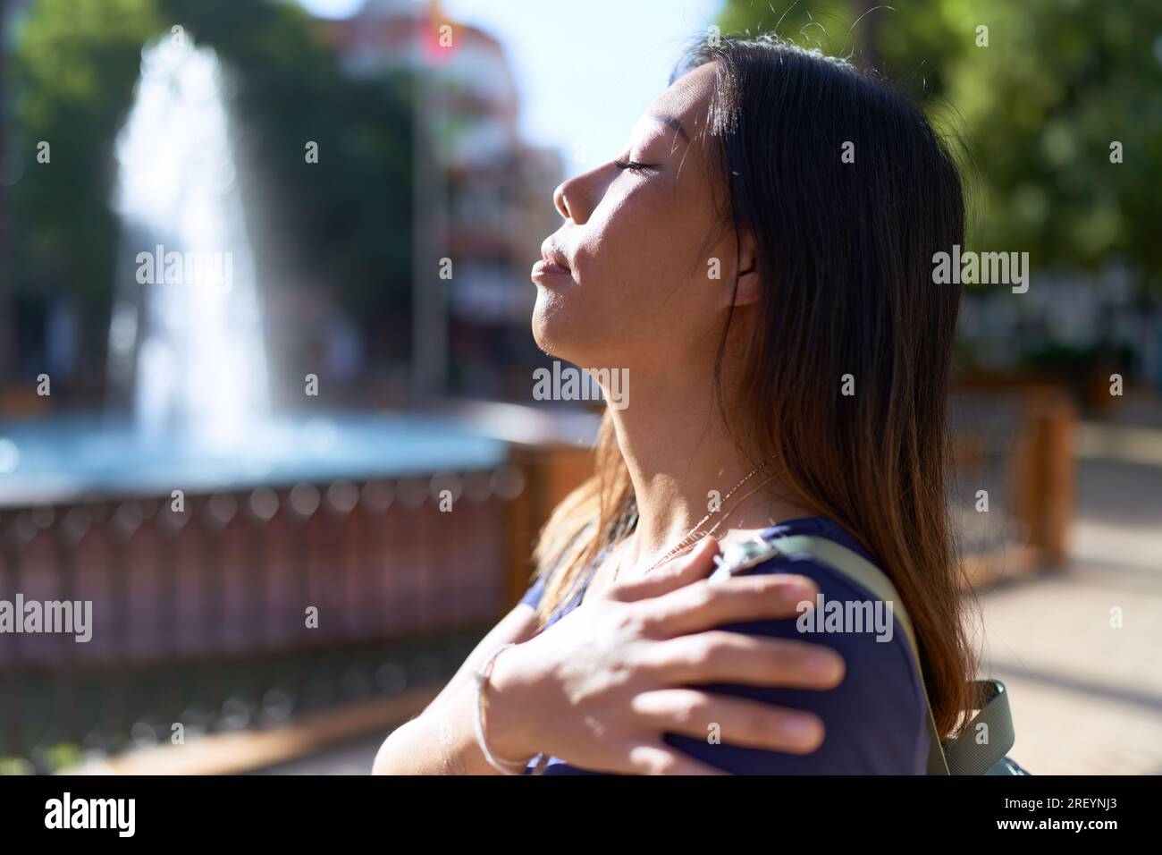 Young asian woman breathing hi-res stock photography and images - Alamy