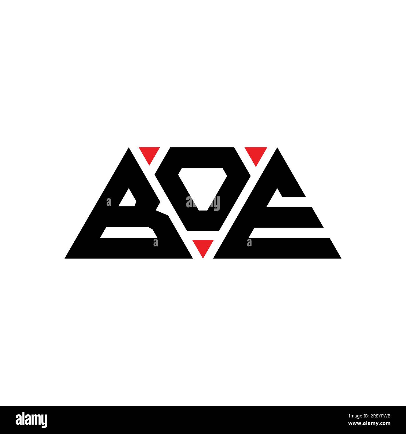 BOE triangle letter logo design with triangle shape. BOE triangle logo ...