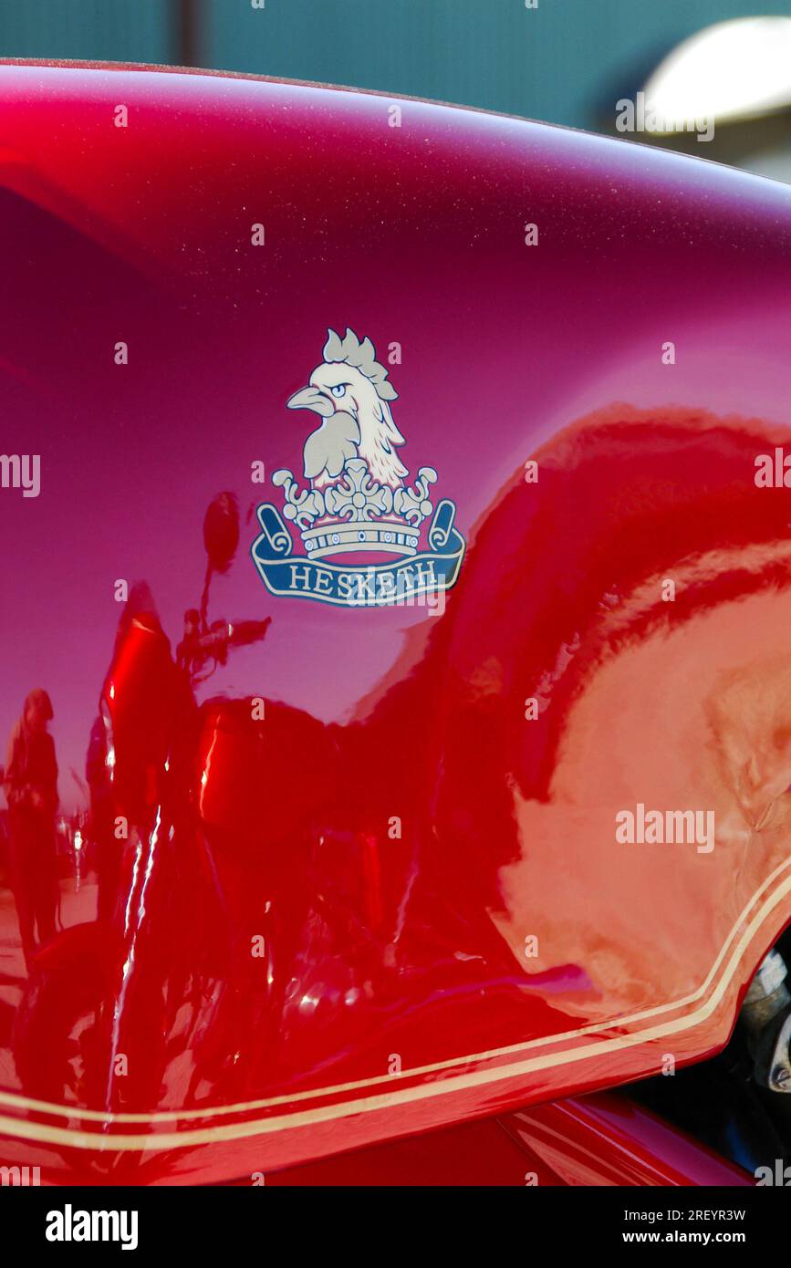 Hesketh motorcycles crest, brand, logo, on a motorbike fuel tank ...