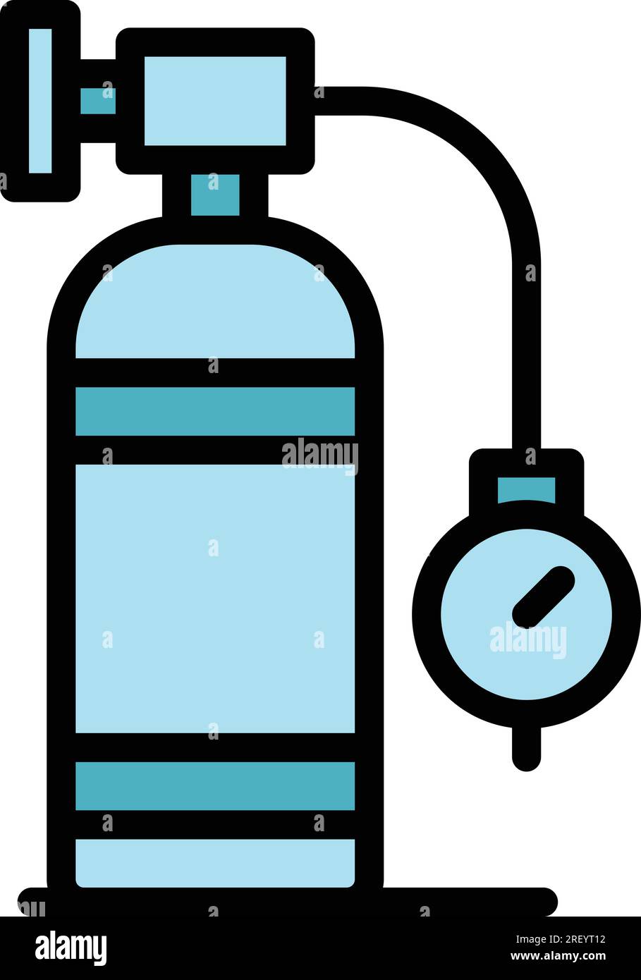 Oxygen balloon icon outline vector. Medical concentrator. Therapy ...