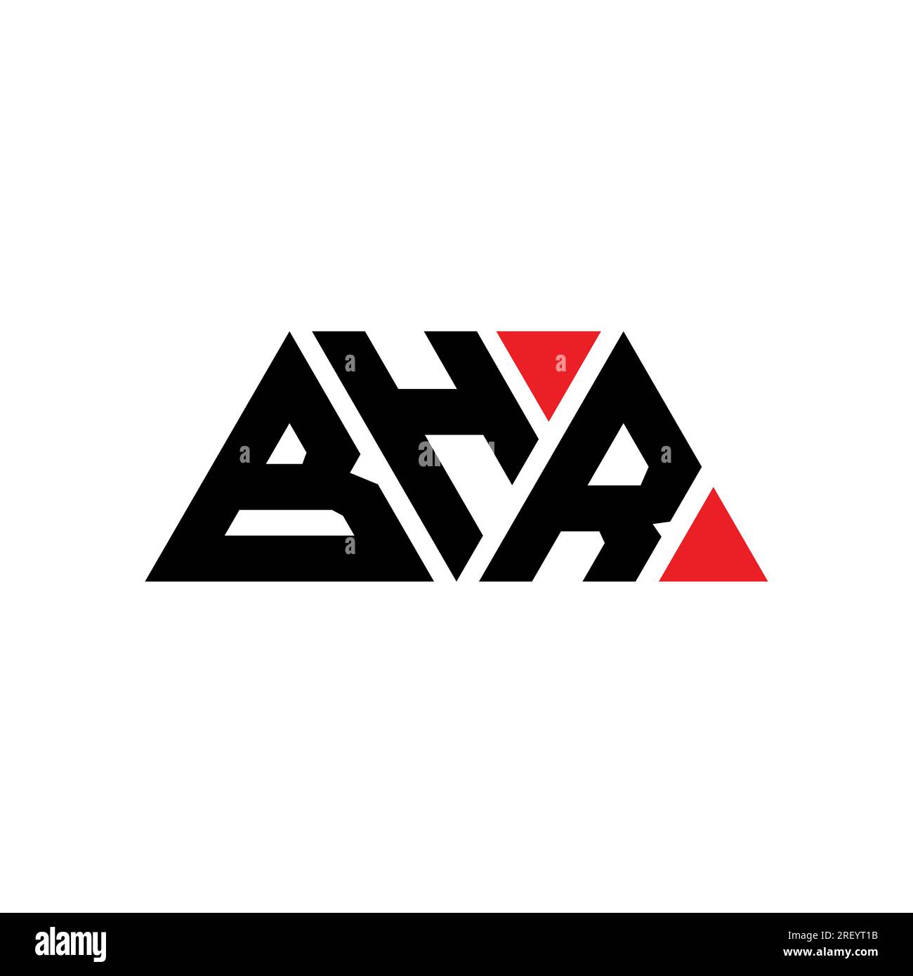 BHR triangle letter logo design with triangle shape. BHR triangle logo ...