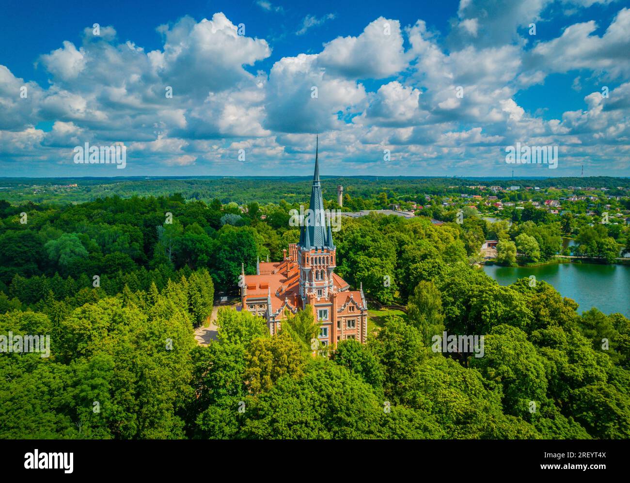 Palace Tyszkiewicz (Tiskeviciai manor) in Lentvaris on the coast of the ...