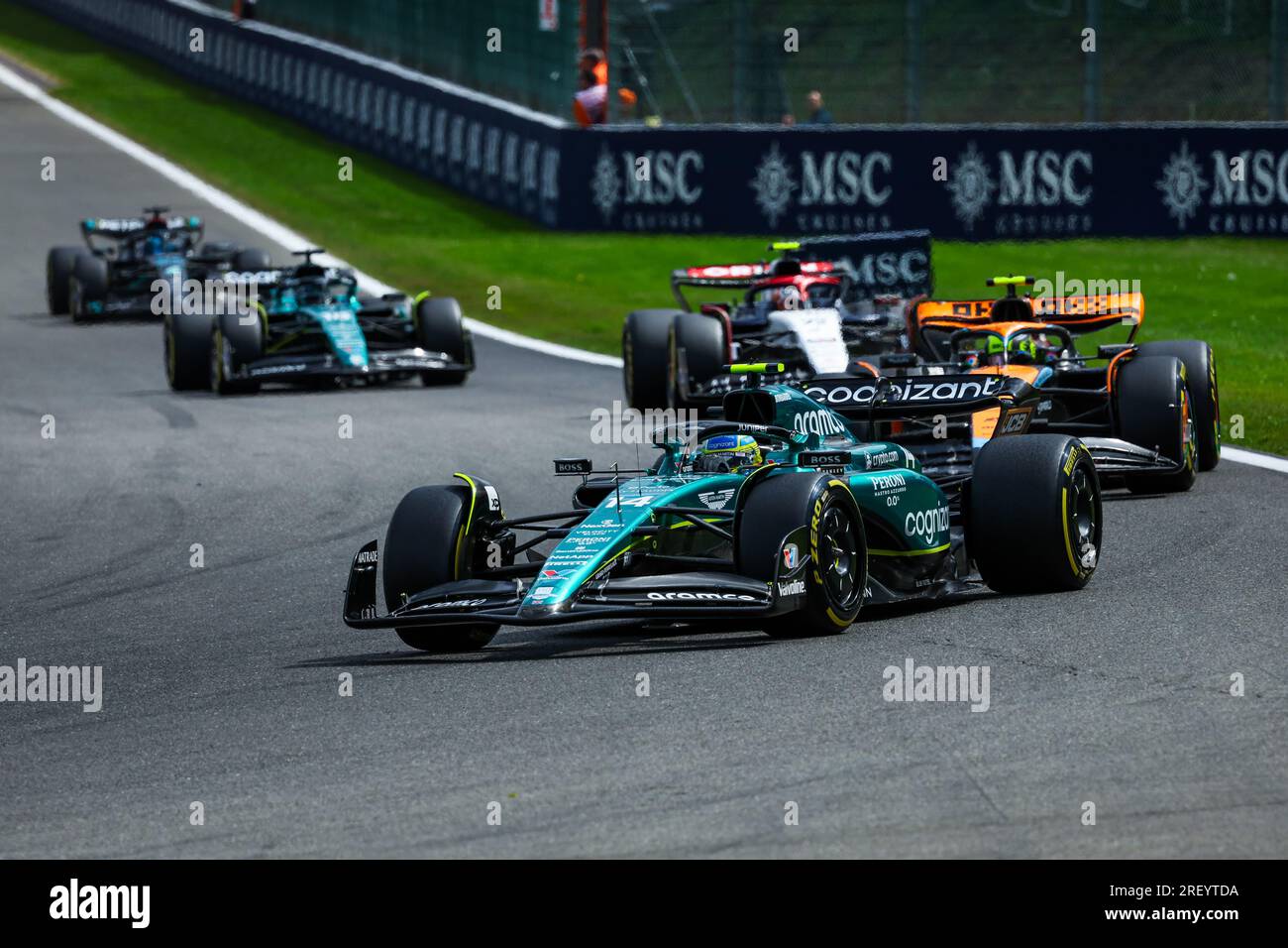 14 ALONSO Fernando (spa), Aston Martin F1 Team AMR23, action during the 2023 Formula 1 MSC ...