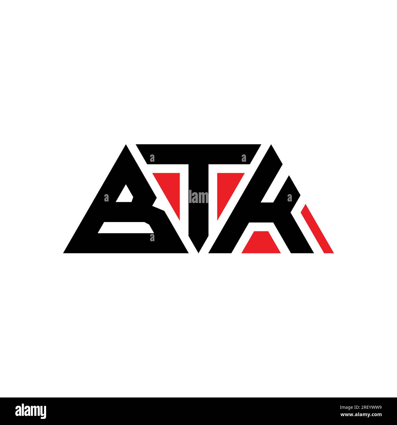 BTK triangle letter logo design with triangle shape. BTK triangle logo ...