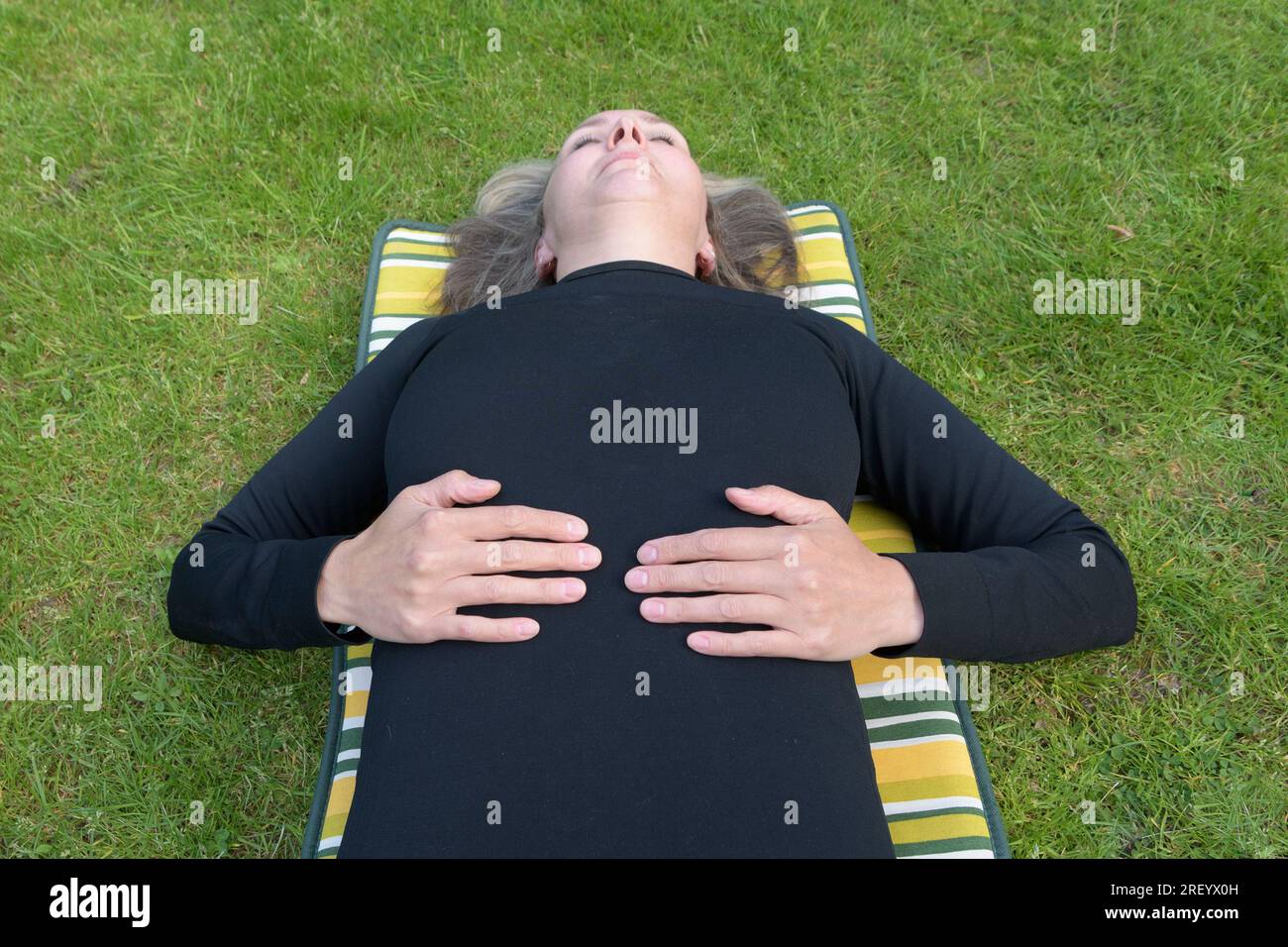 Relaxation after outdoor yoga hi-res stock photography and images - Alamy
