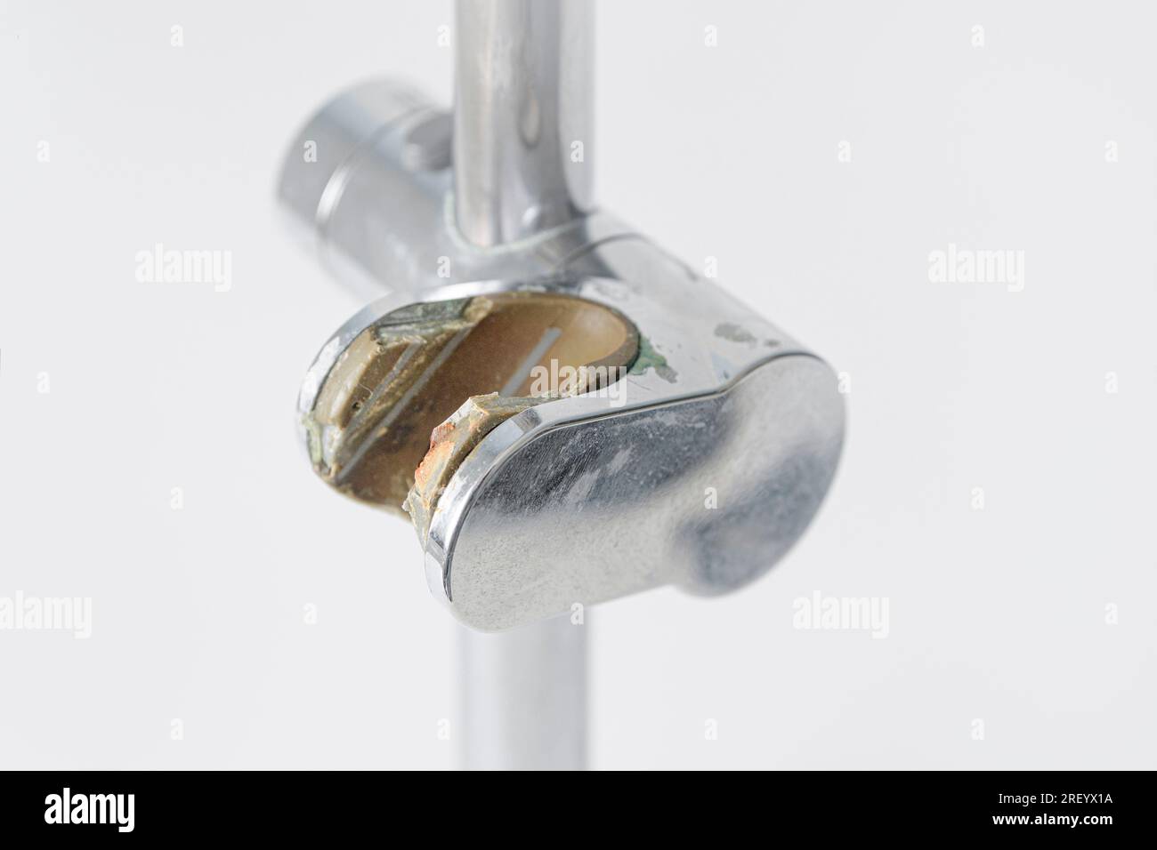 Shower holders rubber worn out. Close-up on white background Stock ...
