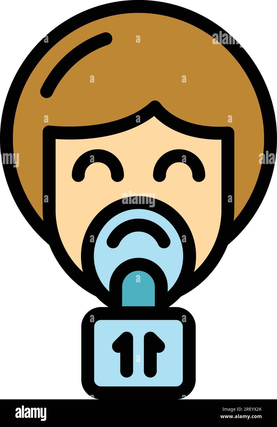 Medical oxygen mask icon outline vector. Home concentrator. Therapy ...