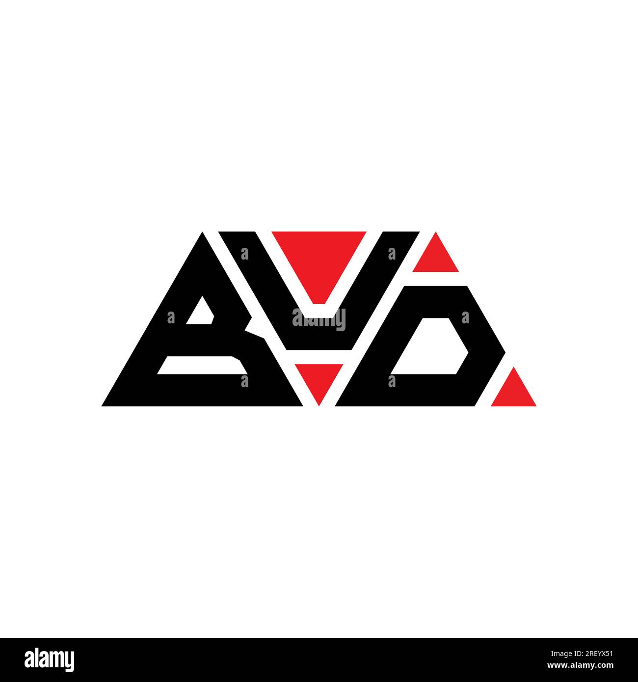 BUD triangle letter logo design with triangle shape. BUD triangle logo ...
