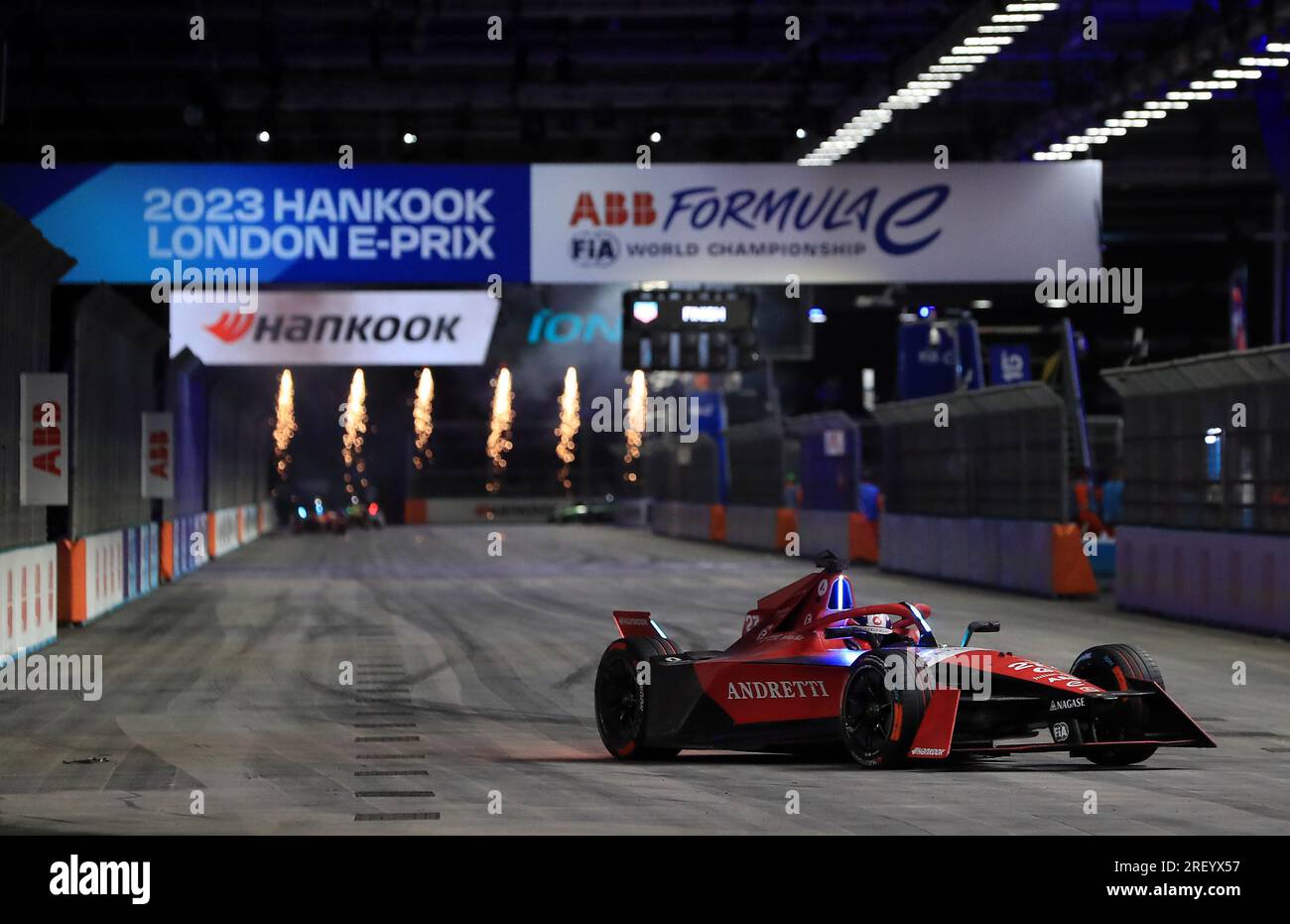 Avalanche Andretti Formula E’s Jake Dennis crosses the line at the end ...