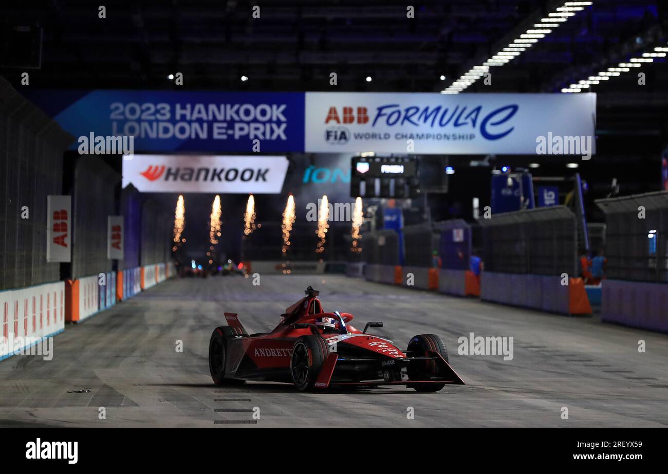 Avalanche Andretti Formula E’s Jake Dennis crosses the line at the end ...