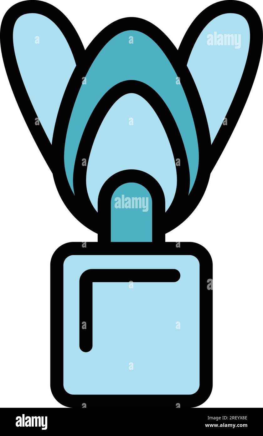 Medical oxygen mask icon outline vector. Home concentrator. Portable oximeter color flat Stock ...