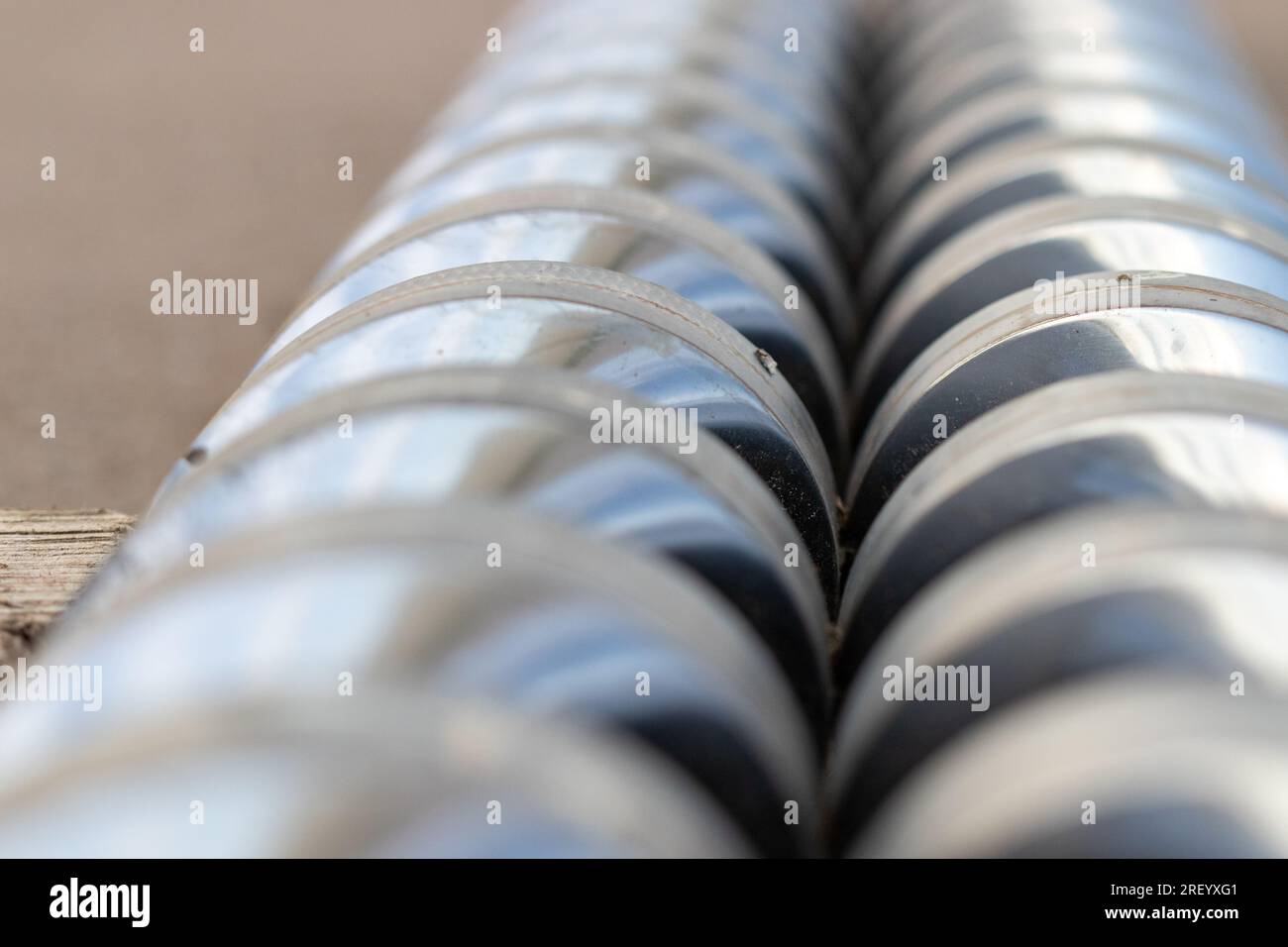 Top view Close-up injection machine screw spare parts injection machine ...