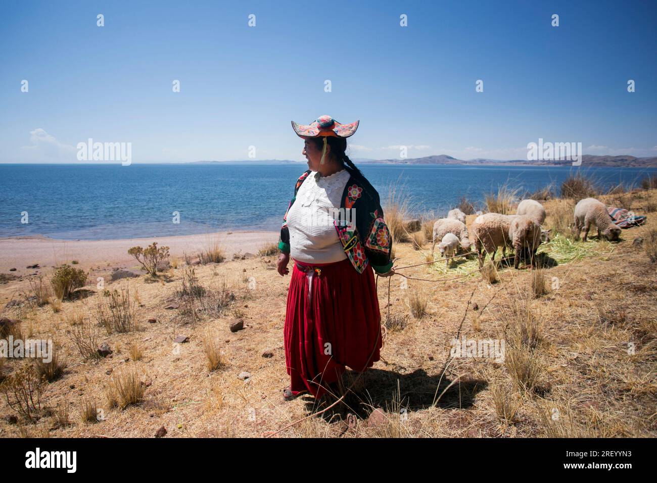 Llachon, Peru; 1st January 2023: Local people from the Llachon ...