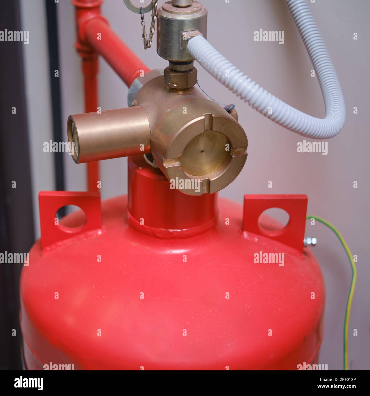 In an emergency, the control valve on the industrial fire extinguisher ...