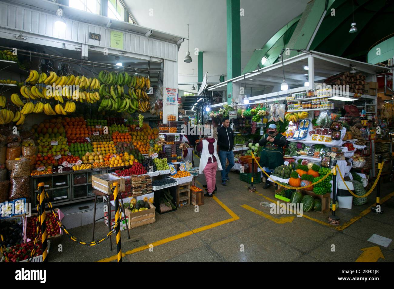 Lima, Peru; 1st January 2023: Food stall in the Surquillo market in ...