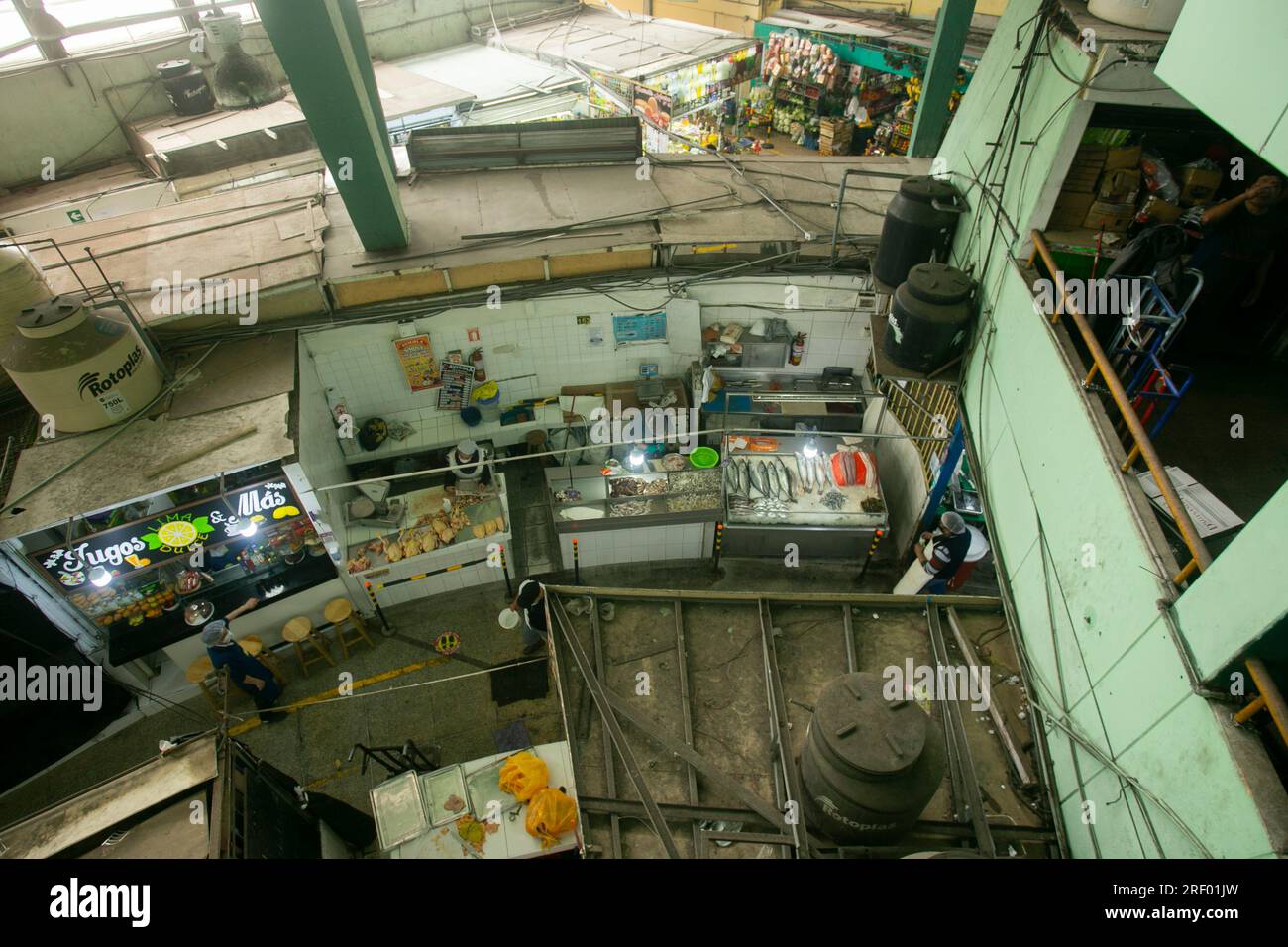 Lima, Peru; 1st January 2023: Food stall in the Surquillo market in ...