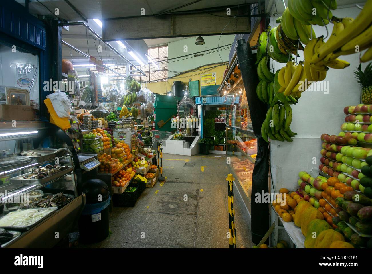 Lima, Peru; 1st January 2023: Food stall in the Surquillo market in ...