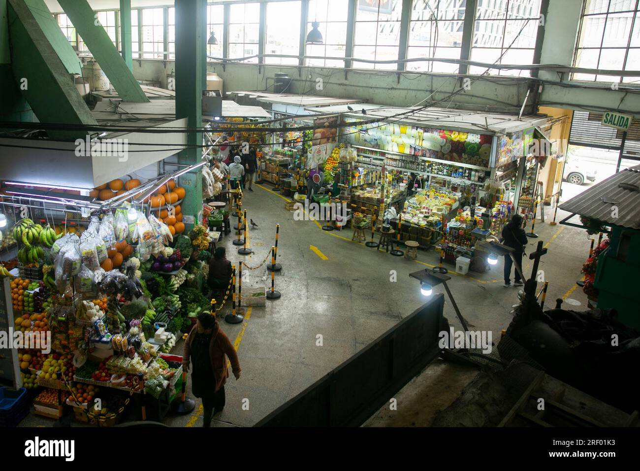 Lima, Peru; 1st January 2023: Food stall in the Surquillo market in ...