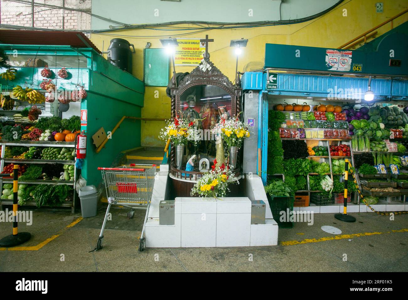 Lima, Peru; 1st January 2023: Food stall in the Surquillo market in ...