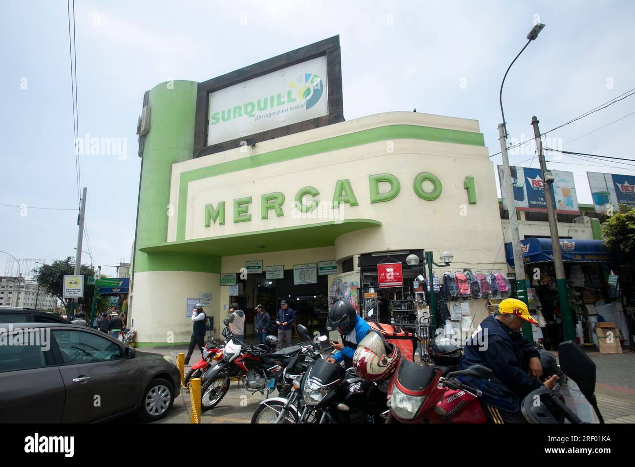 Lima, Peru; 1st January 2023: Main entrance of the Surquillo market in ...
