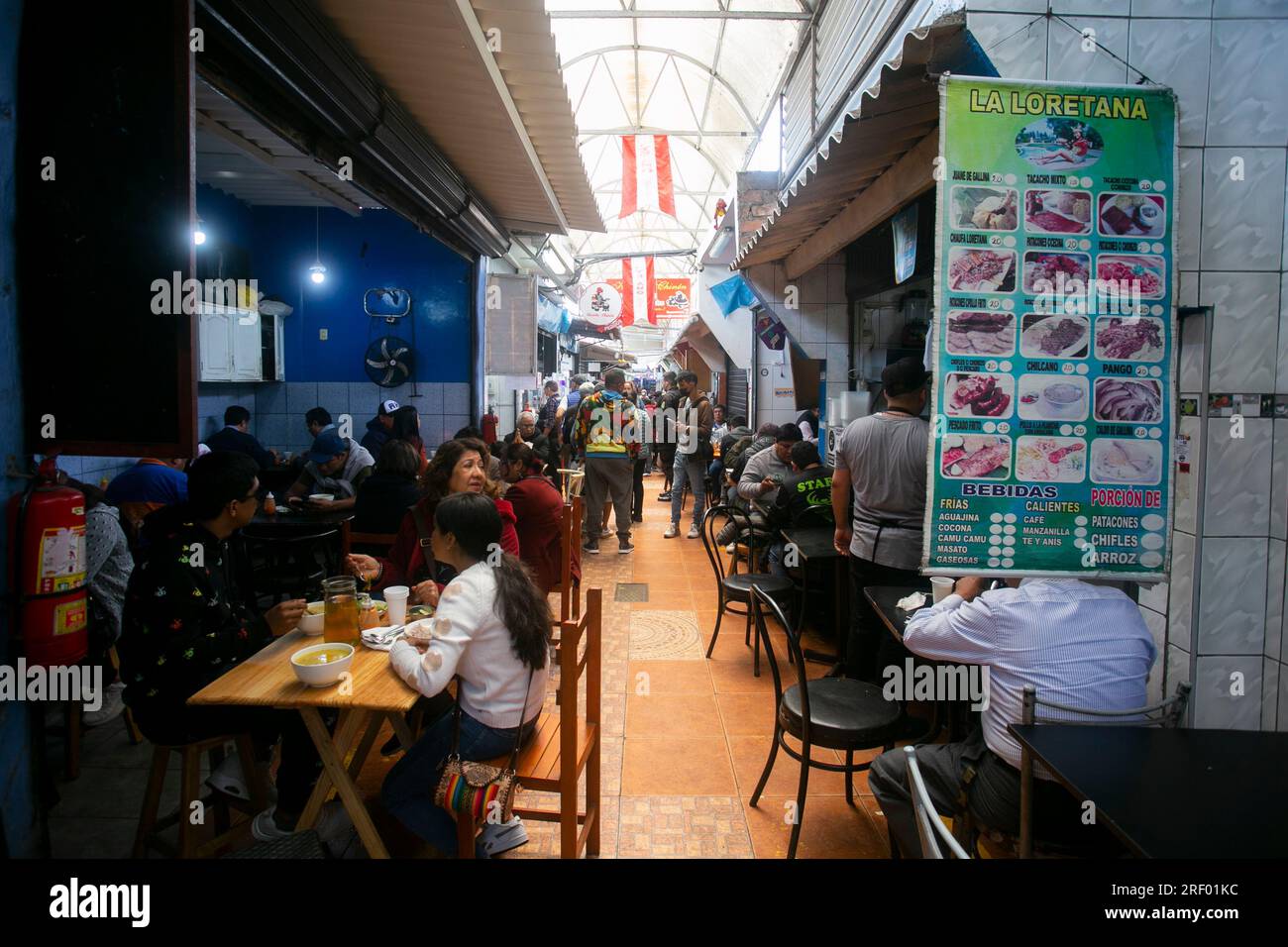 Lima, Peru; 1st January 2023: Restaurant in the Surquillo market in ...