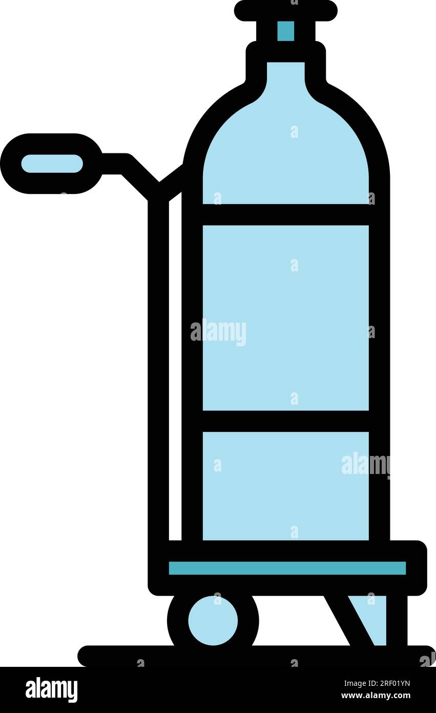 Oxygen tank icon outline vector. Home equipment. Portable machine color ...