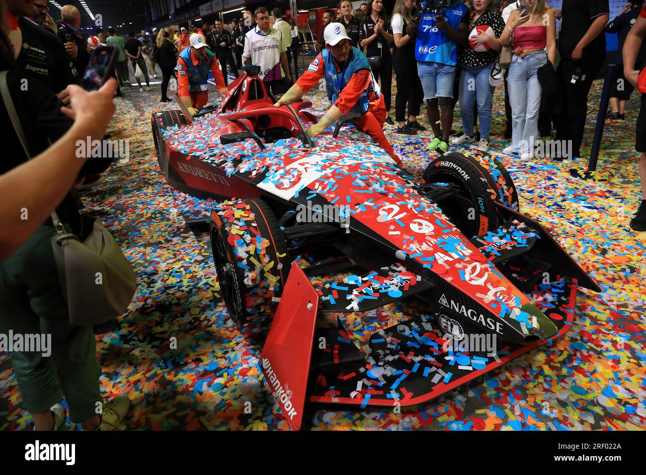 The car of world champion Avalanche Andretti Formula E’s Jake Dennis ...
