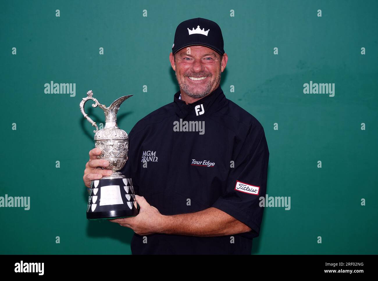 Alex Cejka poses with the trophy after winning the 2023 Senior Open ...